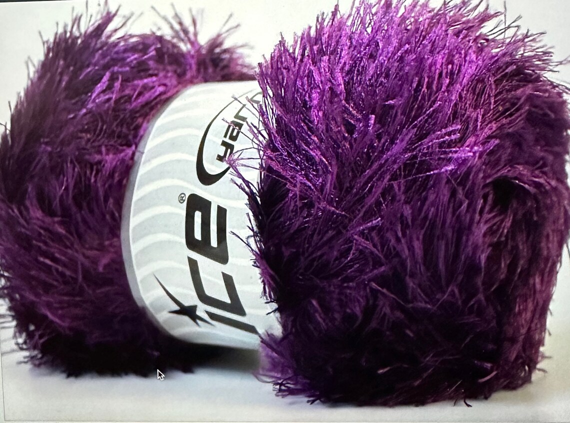 Eyelash Yarn Form Ice Yarn Purple Eyelash Yarn 100 Grs 3 Oz - Etsy