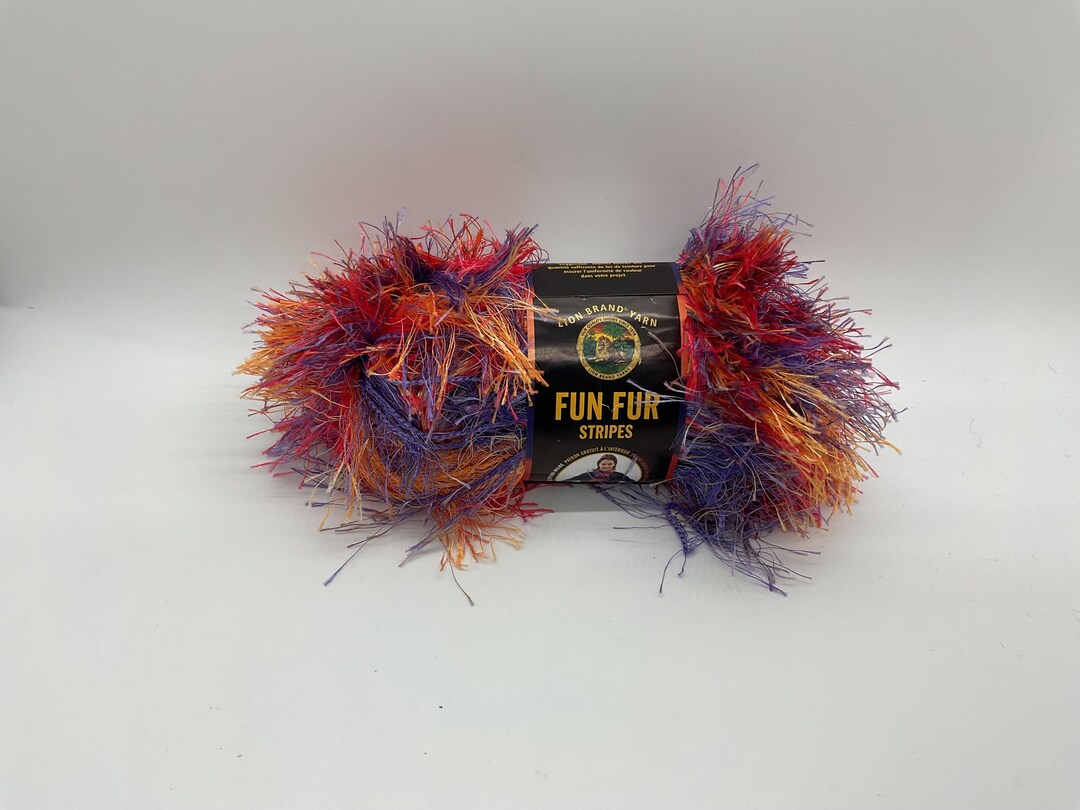 Discontinued Yarn, Fun Fur Stripes Yarn From Lion Brand in Mexicana ...