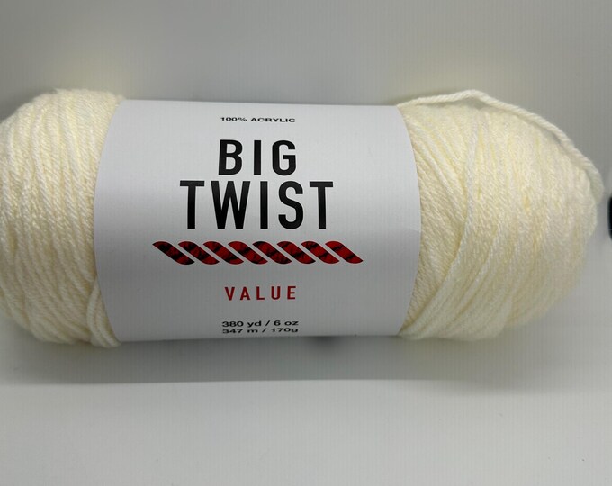 Big Twist Value Yarn in off White Color, off White Acrylic Yarn, Ivory ...