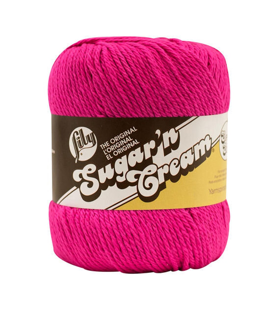 Sugar and Cream Cotton Yarn in Hot Pink Color, Bright Pink Cotton Yarn ...