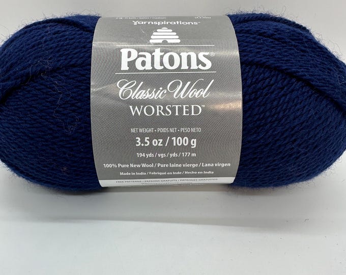 Patons Classic Wool Worsted Yarn in Navy Color, Dark Blue Yarn - Etsy