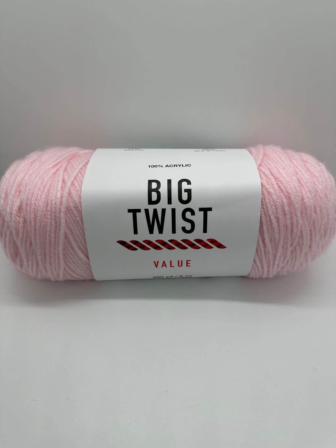 Big Twist Value Yarn in Baby Pink Color, Light Pink Acrylic Yarn, Pink ...