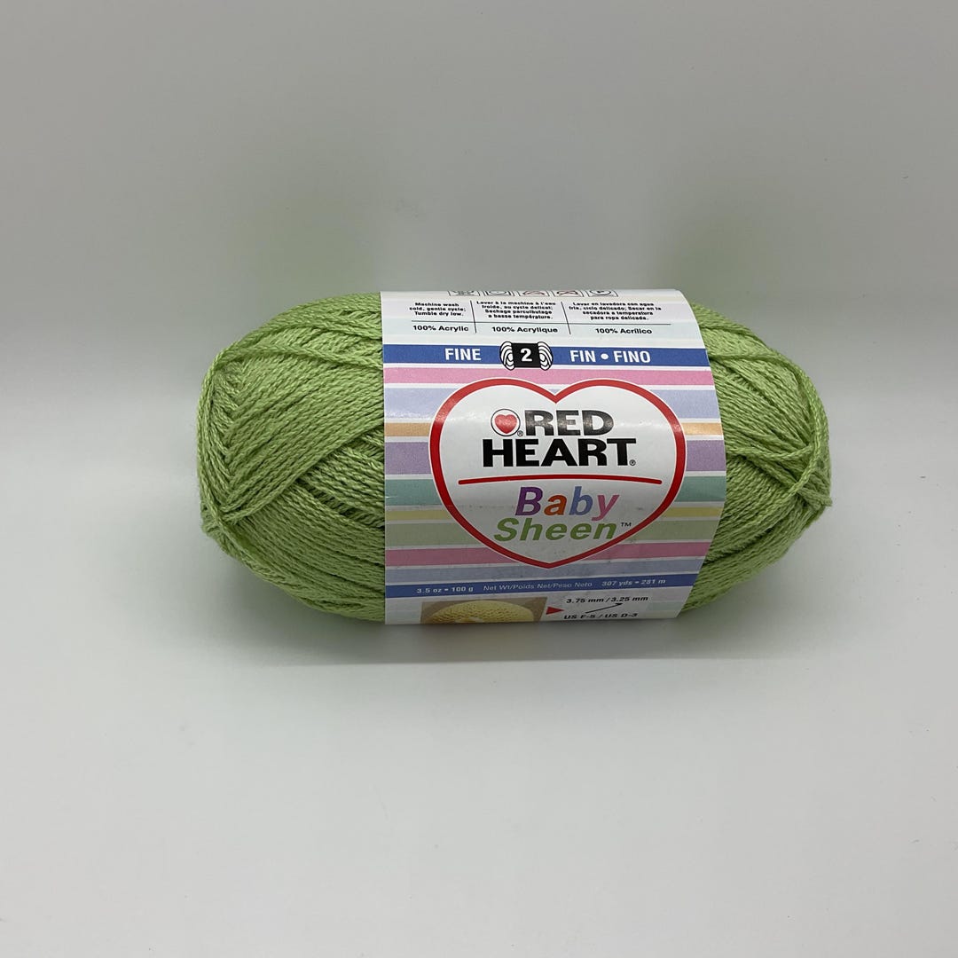 Discontinued Yarn, Red Heart Yarn Baby Sheen in Pistachio Color, Green ...