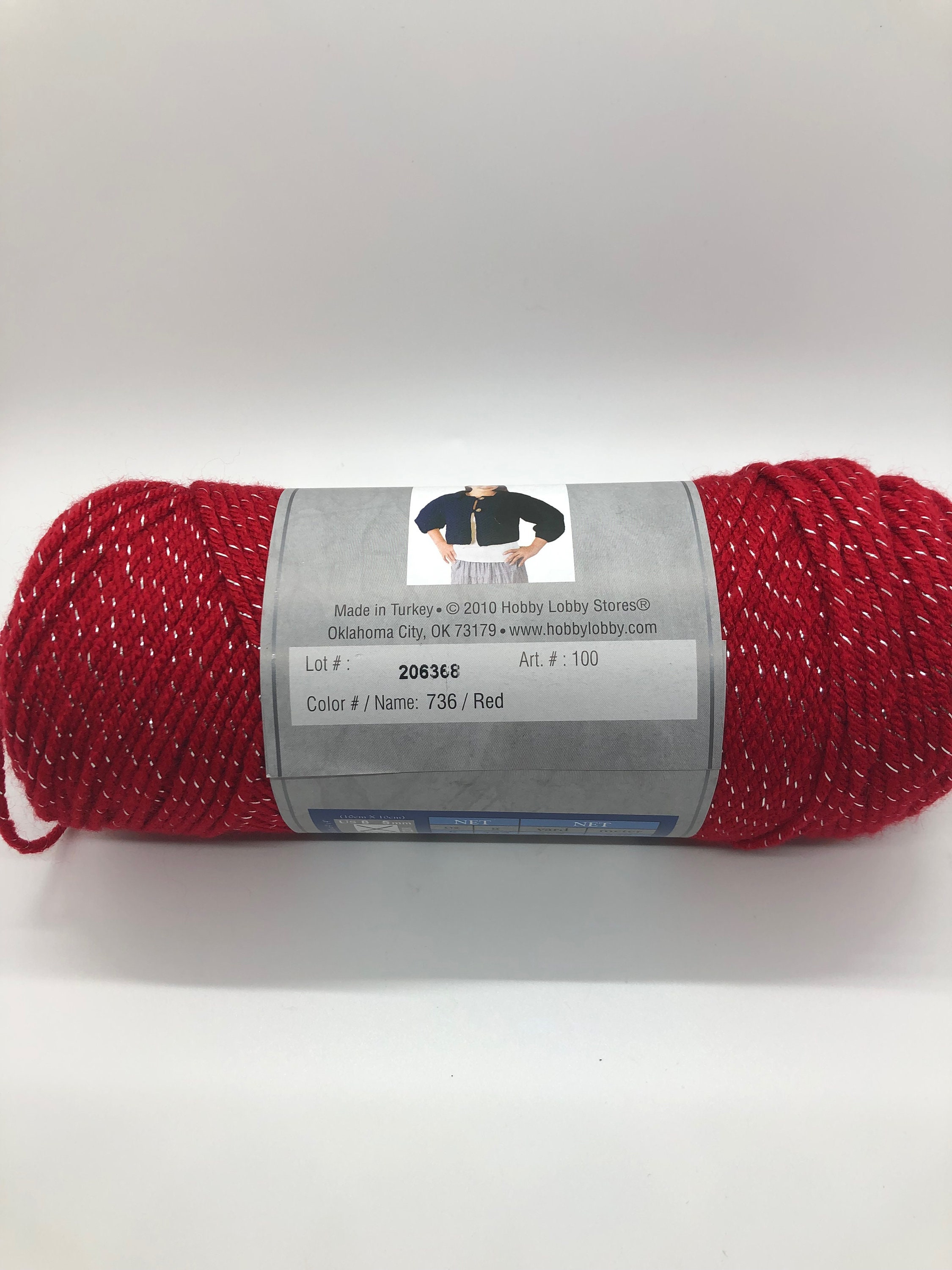 Metallic I Love This Yarn in Red Color Red Sparkle Yarn - Etsy