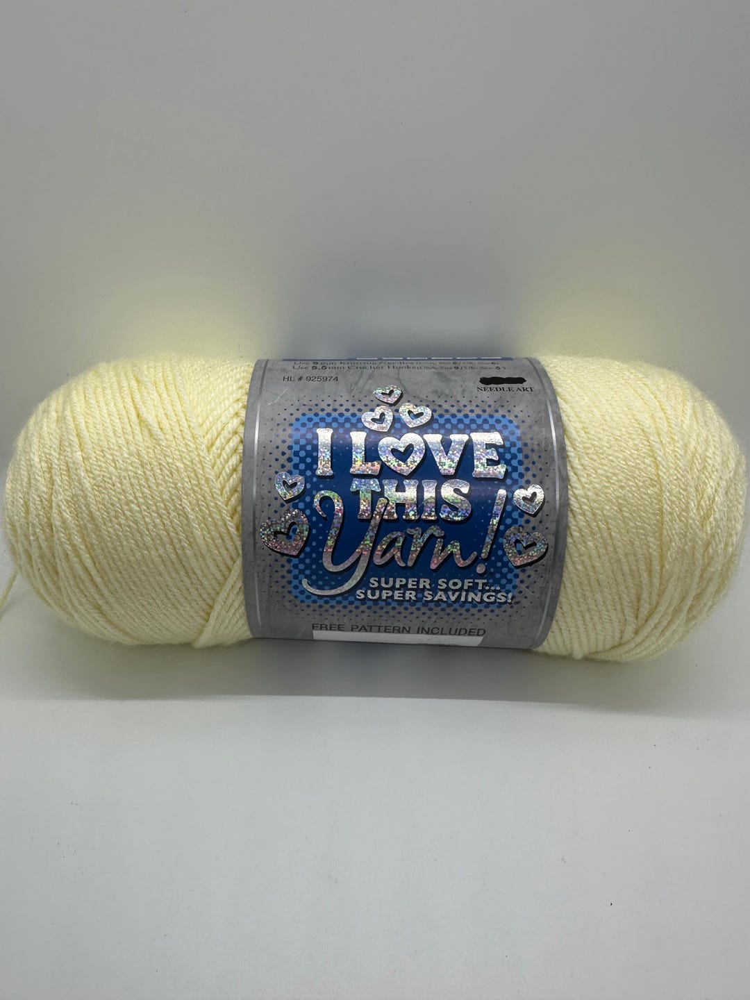 I Love This Yarn in Lemon Ice Color, Light Yellow Yarn - Etsy