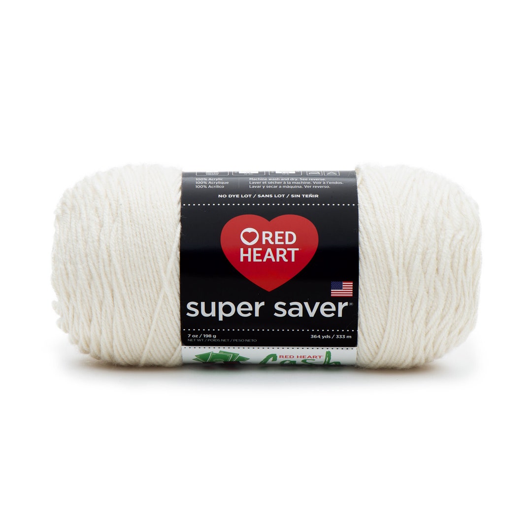 Red Heart Yarn in Aran, Red Heart Super Saver in off White - Etsy