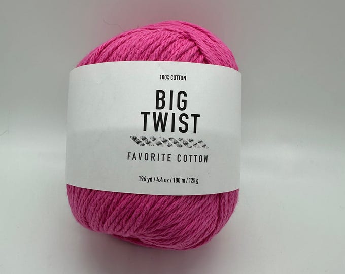 Big Twist Favorite Cotton in Hyper Pink, 196 Yards, 4.41 Oz, Bright ...