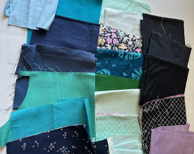 One Pound of Mixed Scrap Fabrics From 3 Inches and Up. Fabric Scrap Bag ...