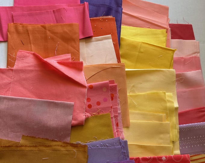 One Pound of Mixed Scrap Fabrics From 3 Inches and Up. Fabric Scrap Bag ...