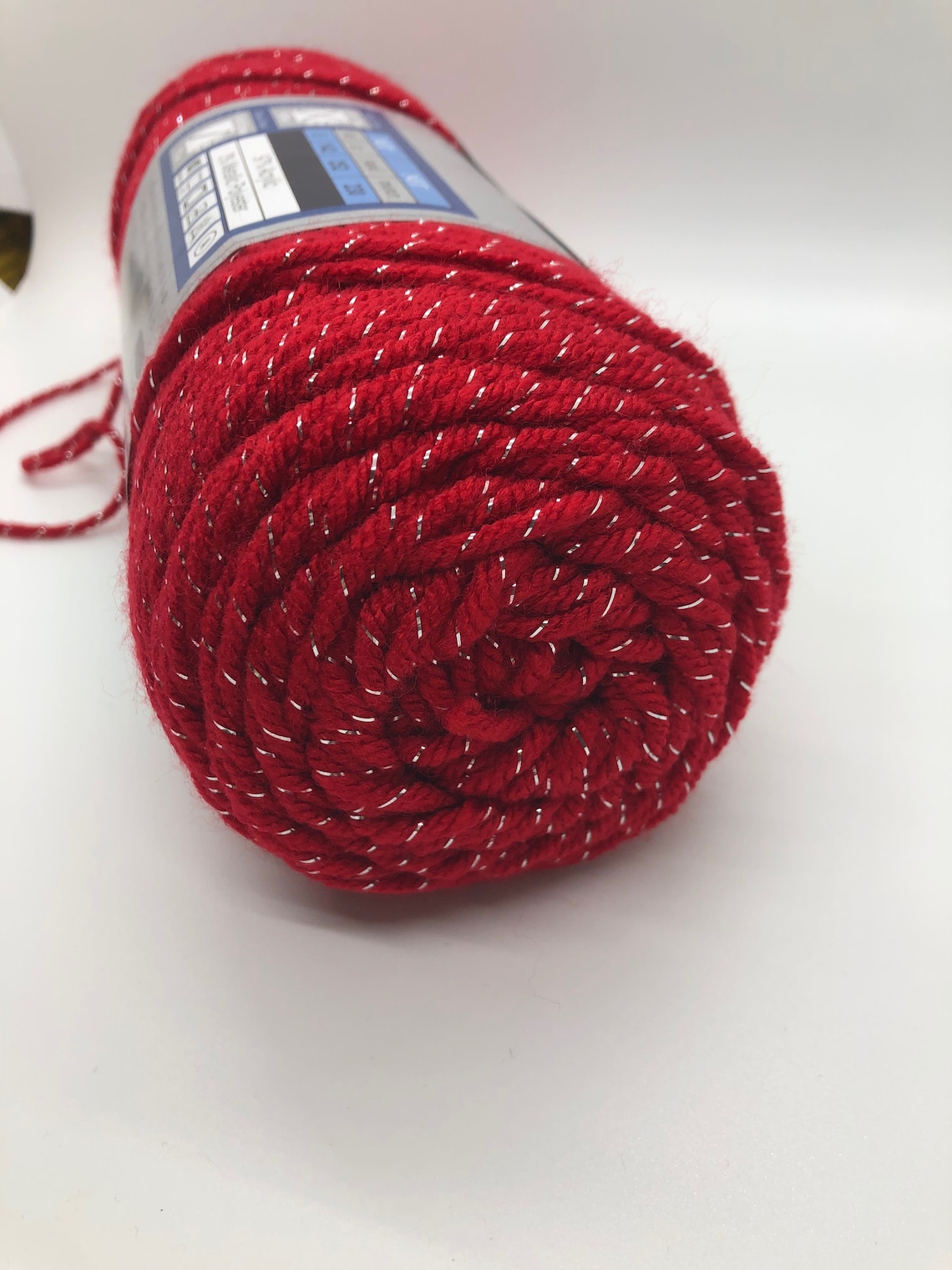 Metallic I Love This Yarn in Red Color Red Sparkle Yarn - Etsy