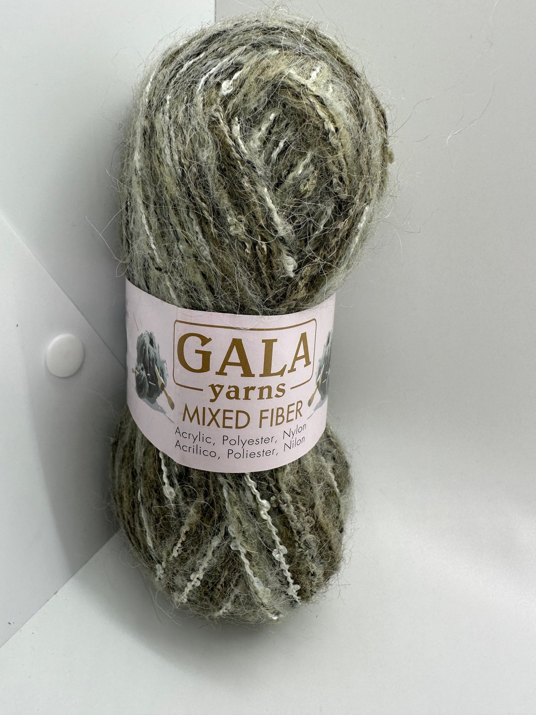 Vintage Yarn, Gala Yarn in Green. Mixed Fibers. - Etsy
