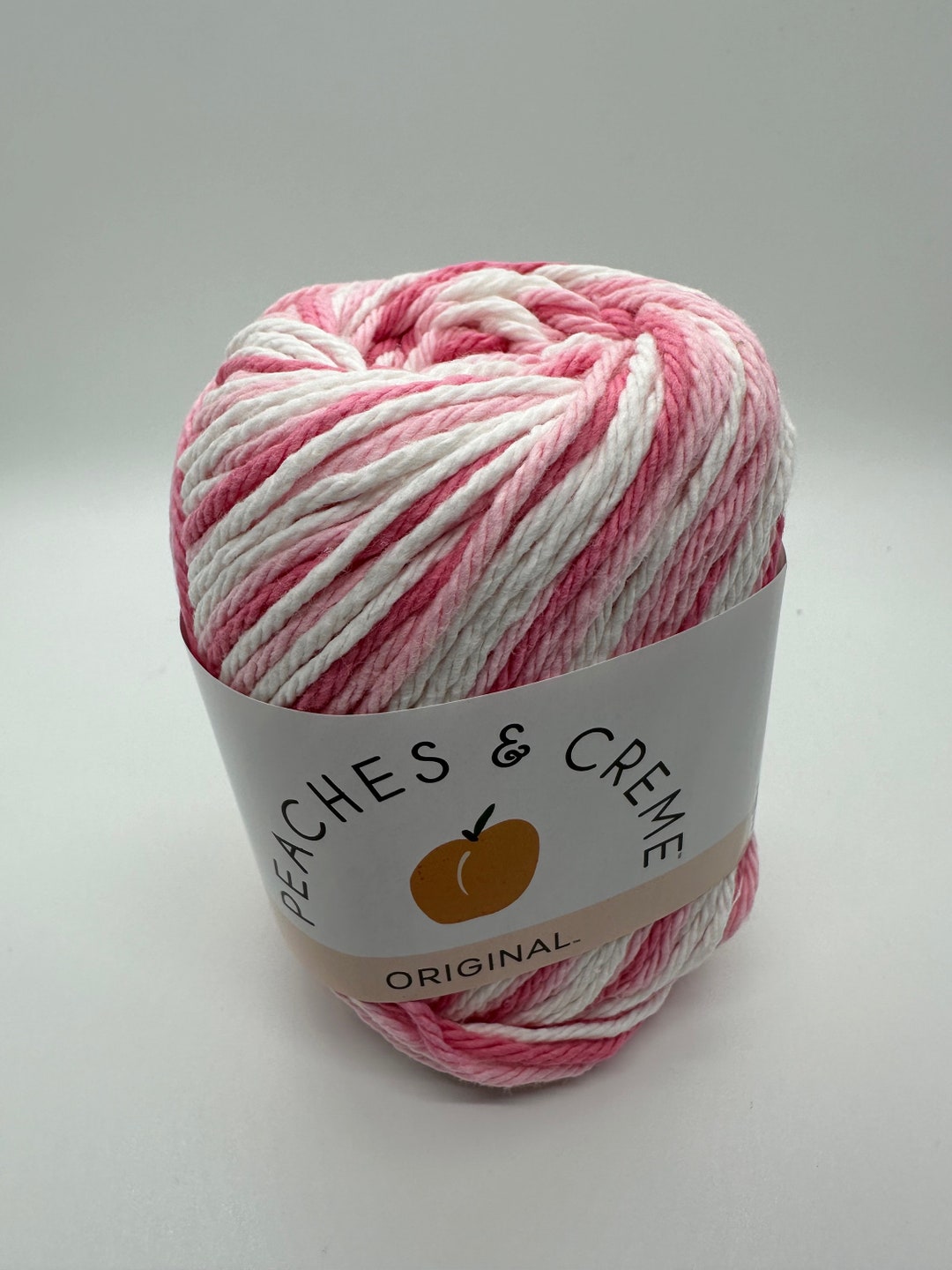 Peaches and Cream Cotton Yarn in Strawberry Color, Variegated Pink ...
