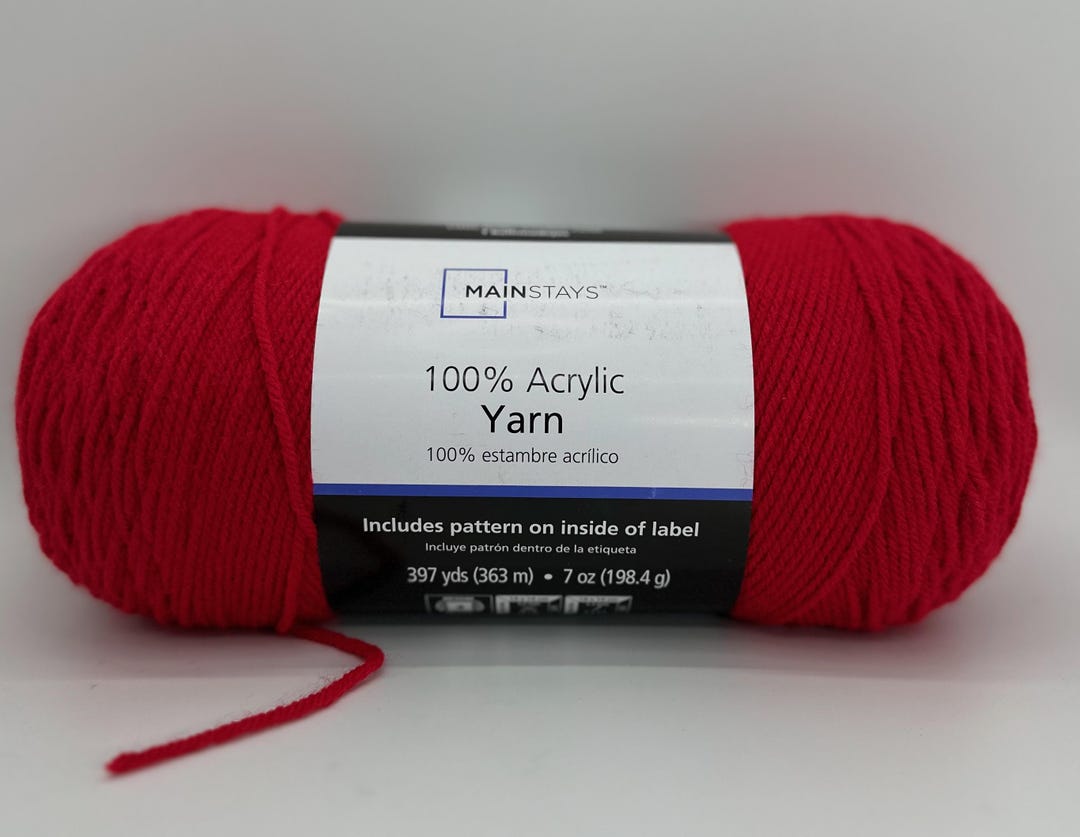 Mainstays Medium Acrylic Red Yarn, 7 Oz 397 Yards in Red Color, Red ...