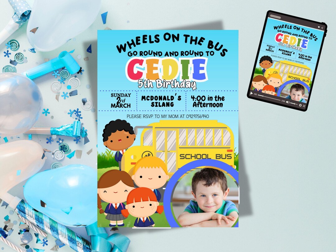 EDITABLE Wheels on the Bus | Canva Template - Etsy