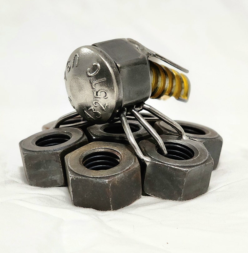 Reclaimed Scrap Metal Rustic Industrial Drill Bit & Bolt Bee on Nut ...