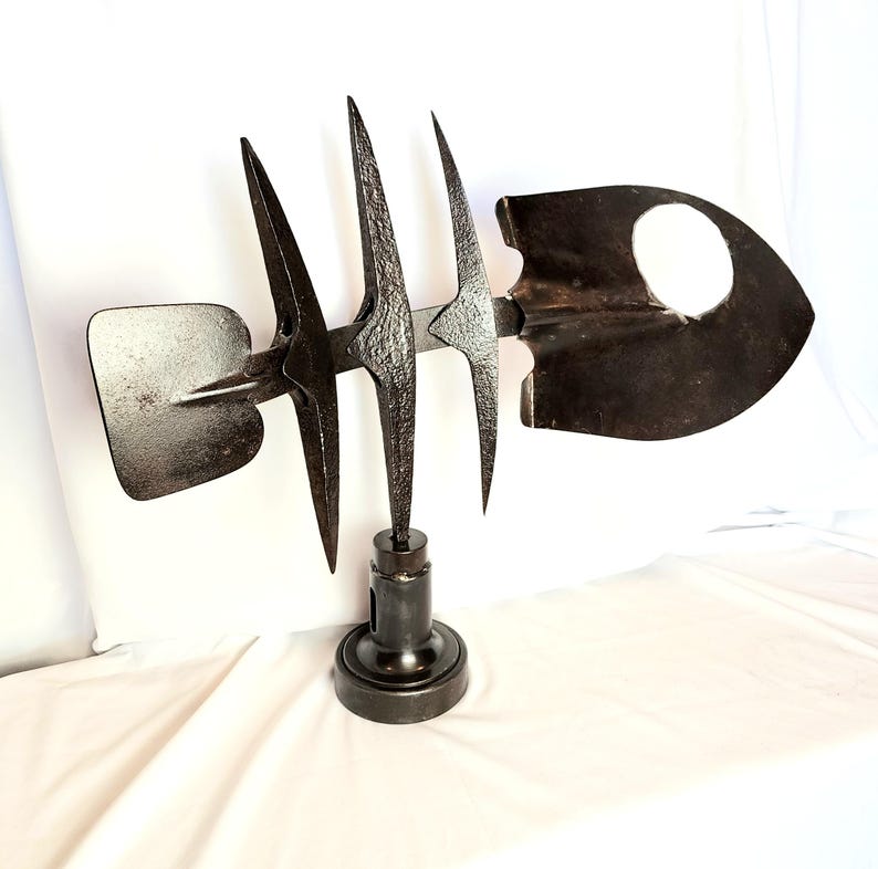 Reclaimed Pick Ax Scrap Metal Fish Skeleton Table Sculpture Weld Art - Etsy