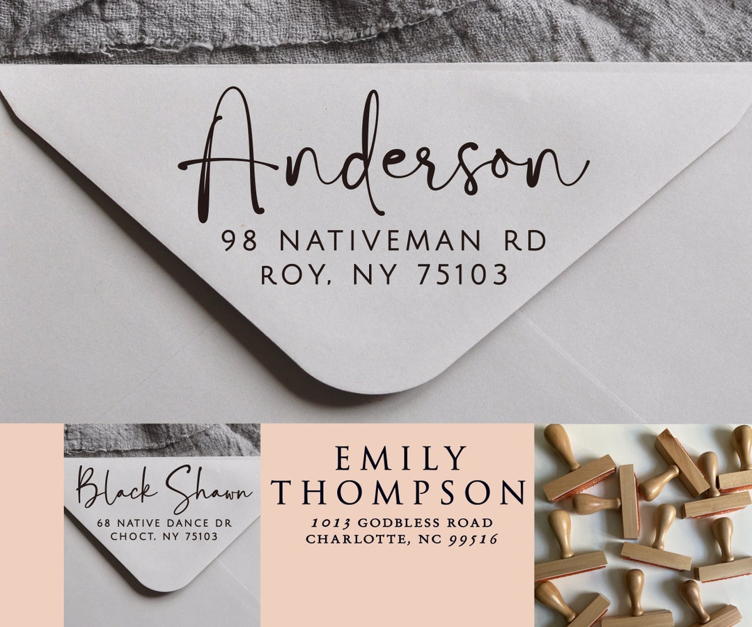 Custom Address Stamp Personalized Self-inking or Rubber Address Stamp ...
