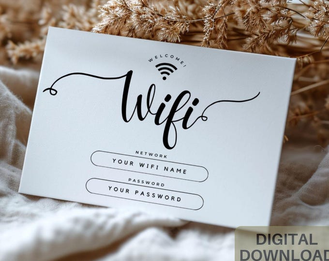WIFI Password Sign Printable Wifi Sign WIFI Password Sign Editable Wifi ...