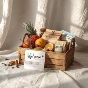 Minimalist Welcome Basket Card Template for Airbnb, Vrbo & Booking ...