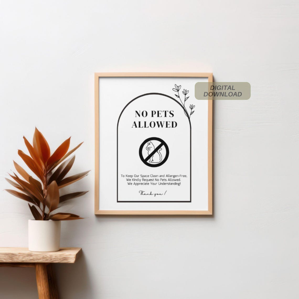 No Pets Allowed Airbnb Sign Template | Pet-free Vacation Rental Sign ...