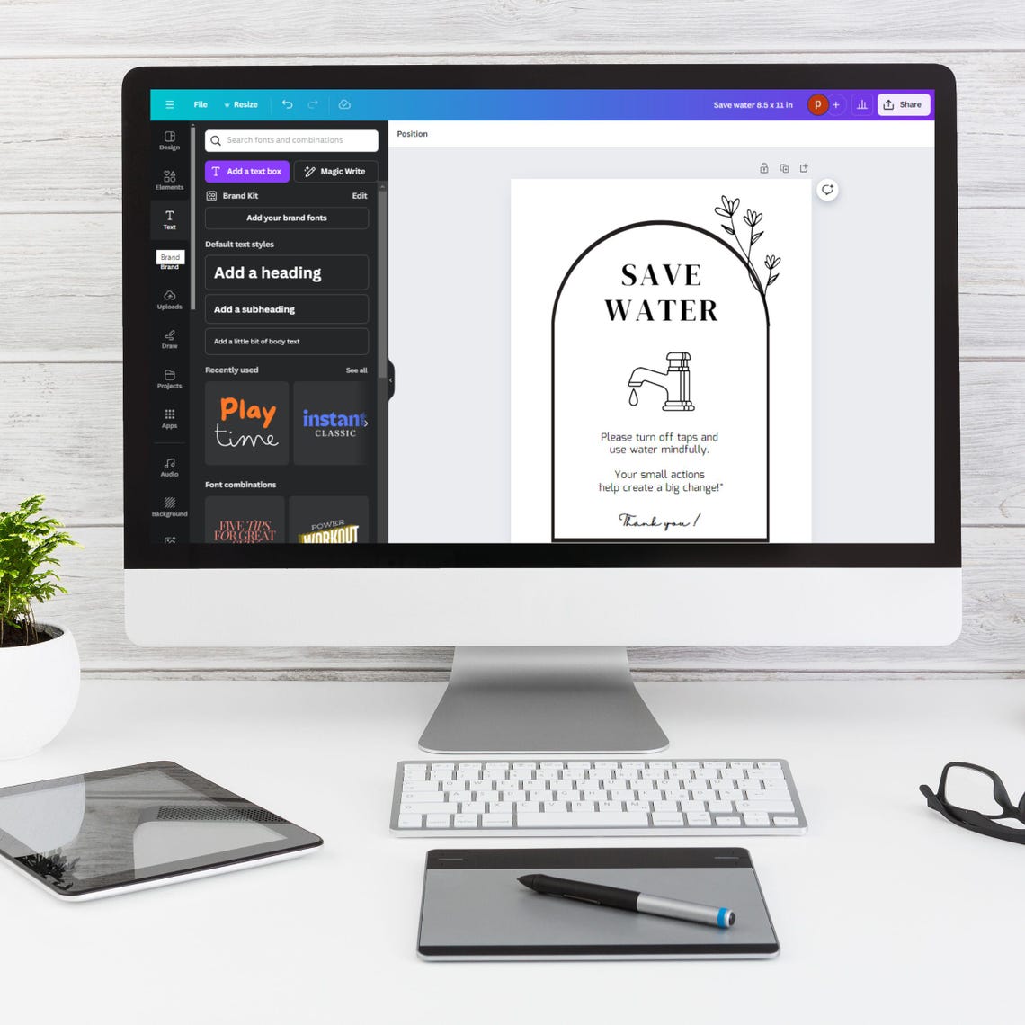 Save Water Sign Template | Editable & Printable | Eco-friendly Airbnb ...