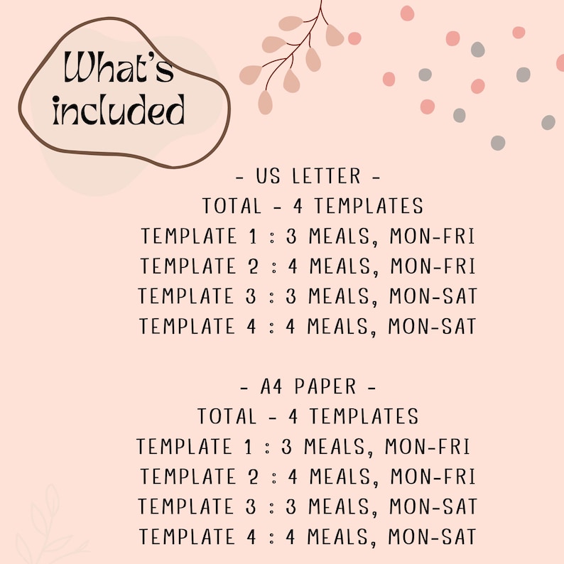 Daycare Monthly Menu Template, Printable Meal Planner for Kids ...