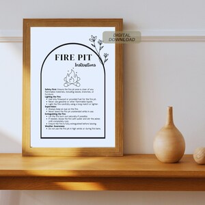 Fire Pit Instruction Sign Template | Editable Canva Airbnb Safety Sign ...