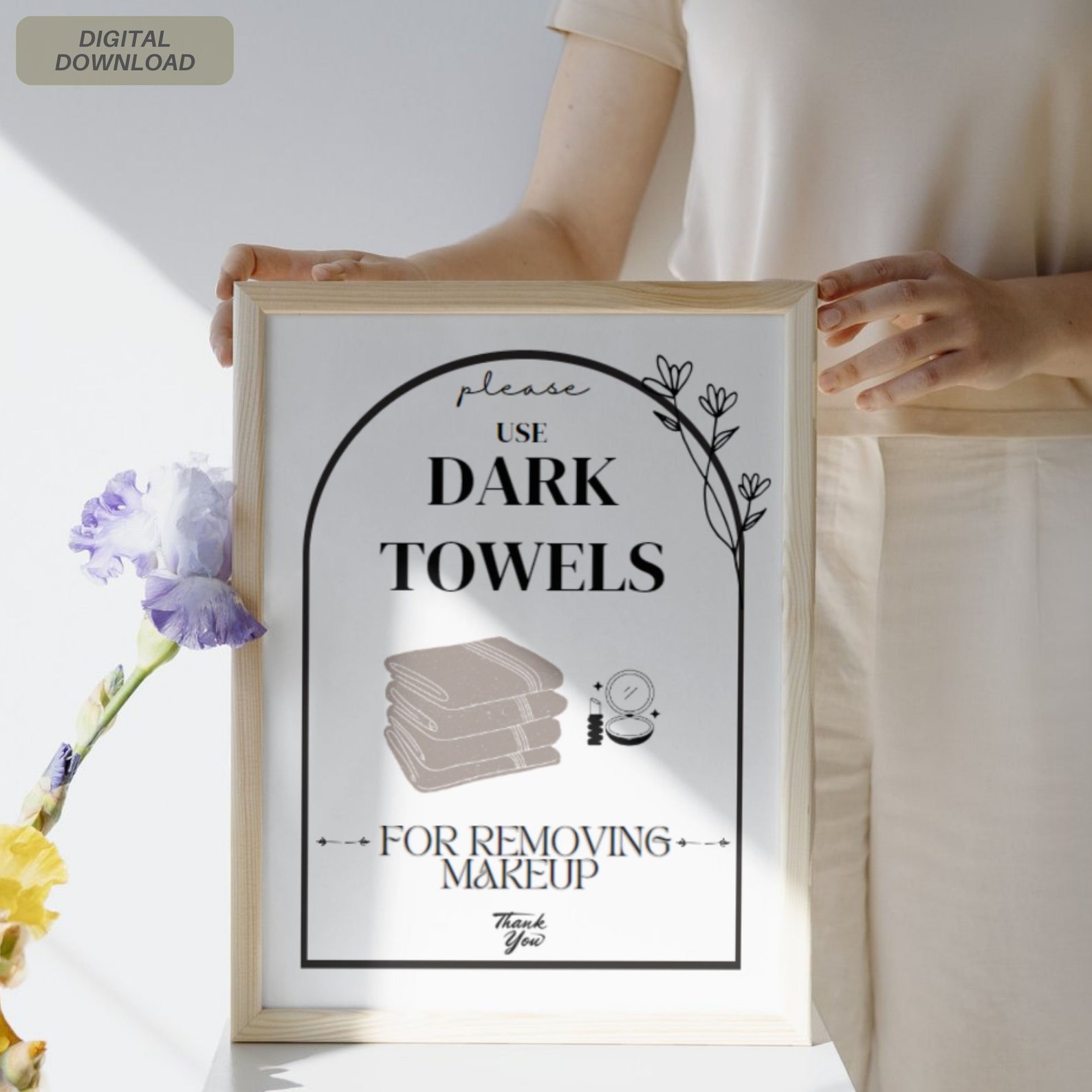 Printable Airbnb Makeup Removal Sign | Please Use Dark Towels | Canva ...
