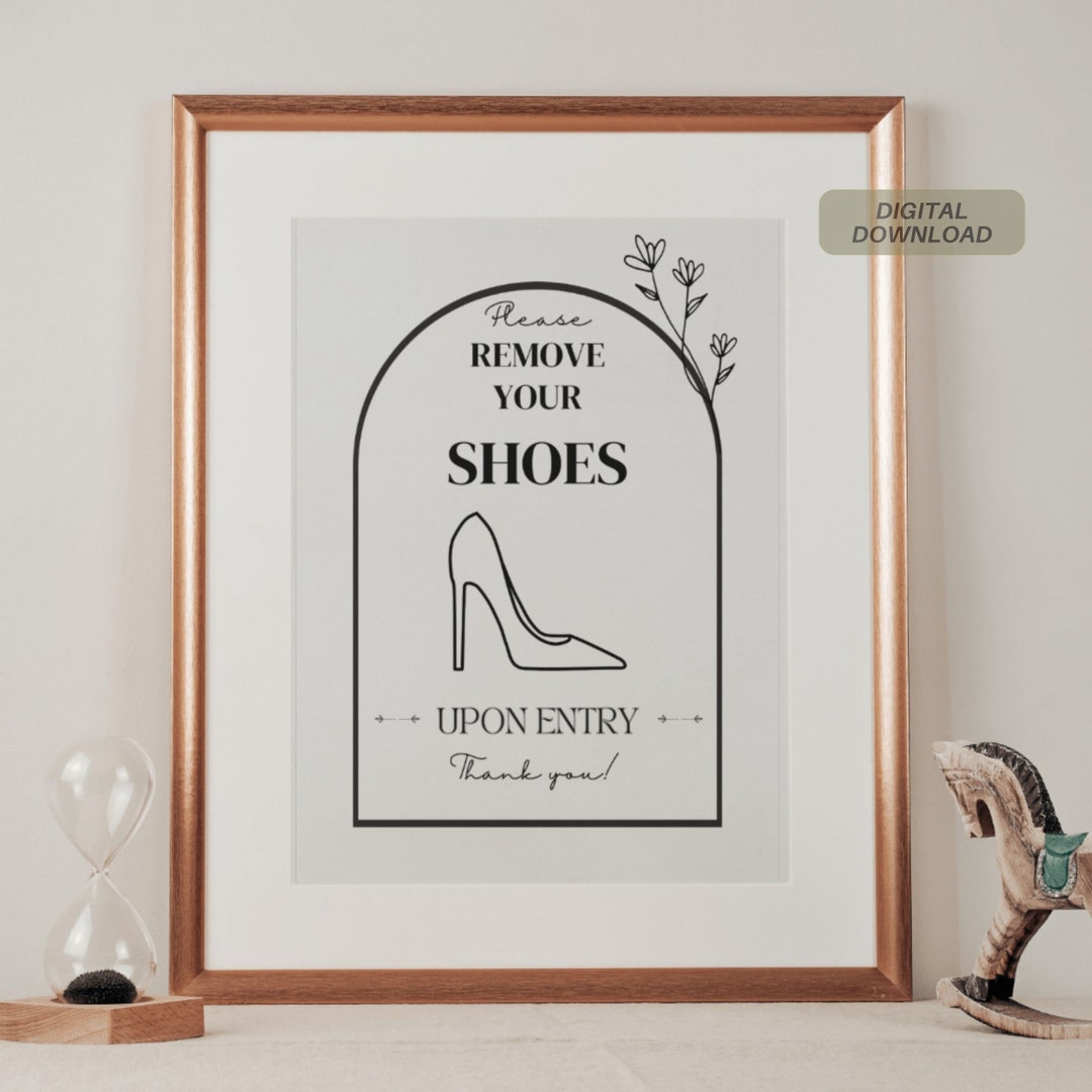 Please Remove Your Shoes Sign Templates, Entryway Shoe Sign, Welcome ...