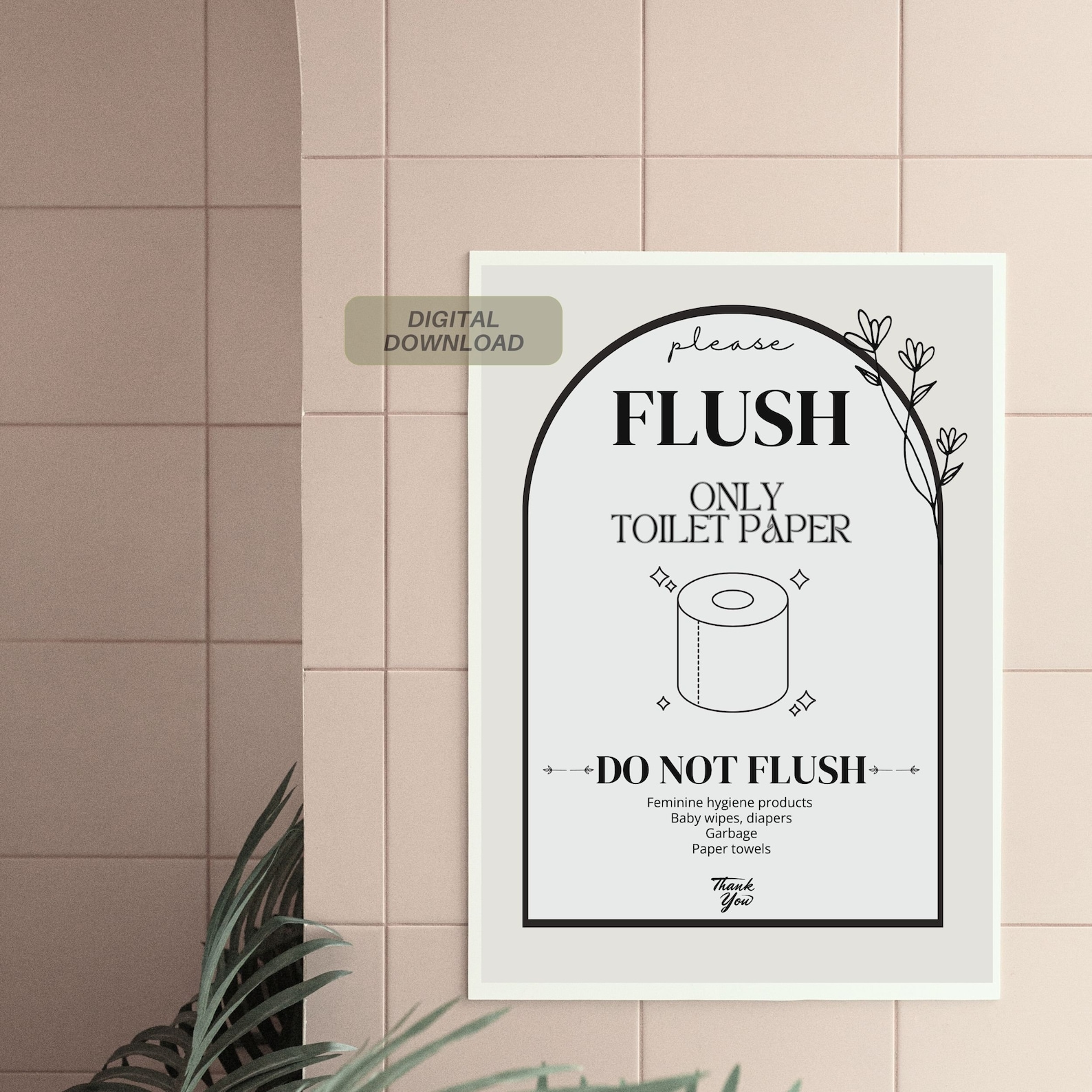 Printable Airbnb Flush Only Toilet Paper Sign | Airbnb Template | Do Not Flush Sign | Airbnb ...