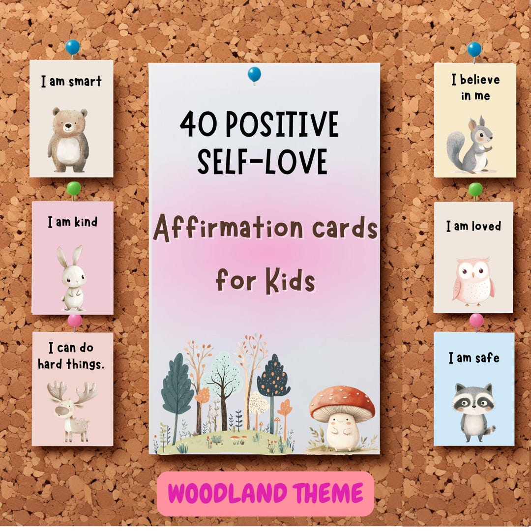Woodland Affirmation Cards for Kids: Printable Lunchbox Notes (PDF ...