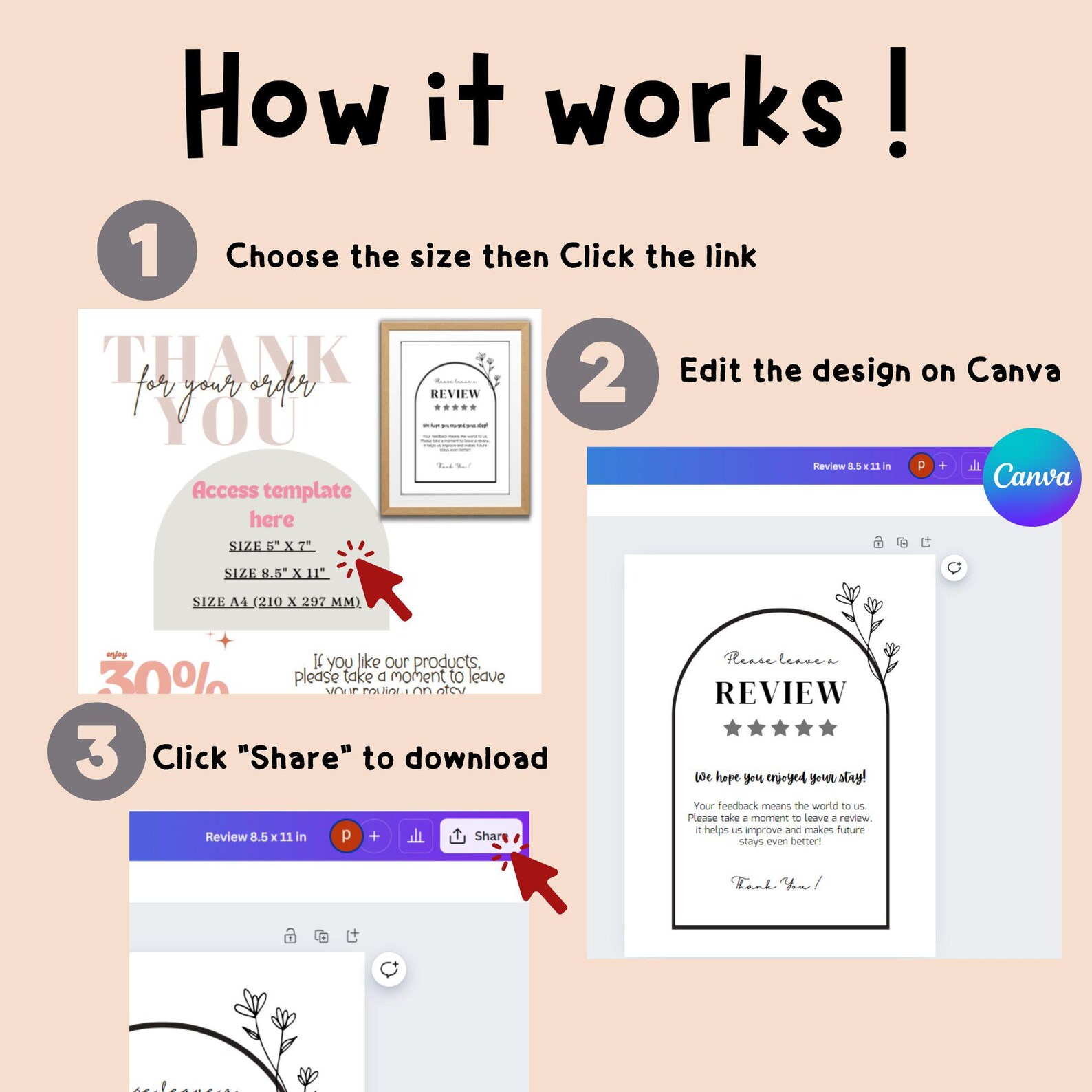 Editable Airbnb Review Sign Template | Printable Request Reviews Sign ...