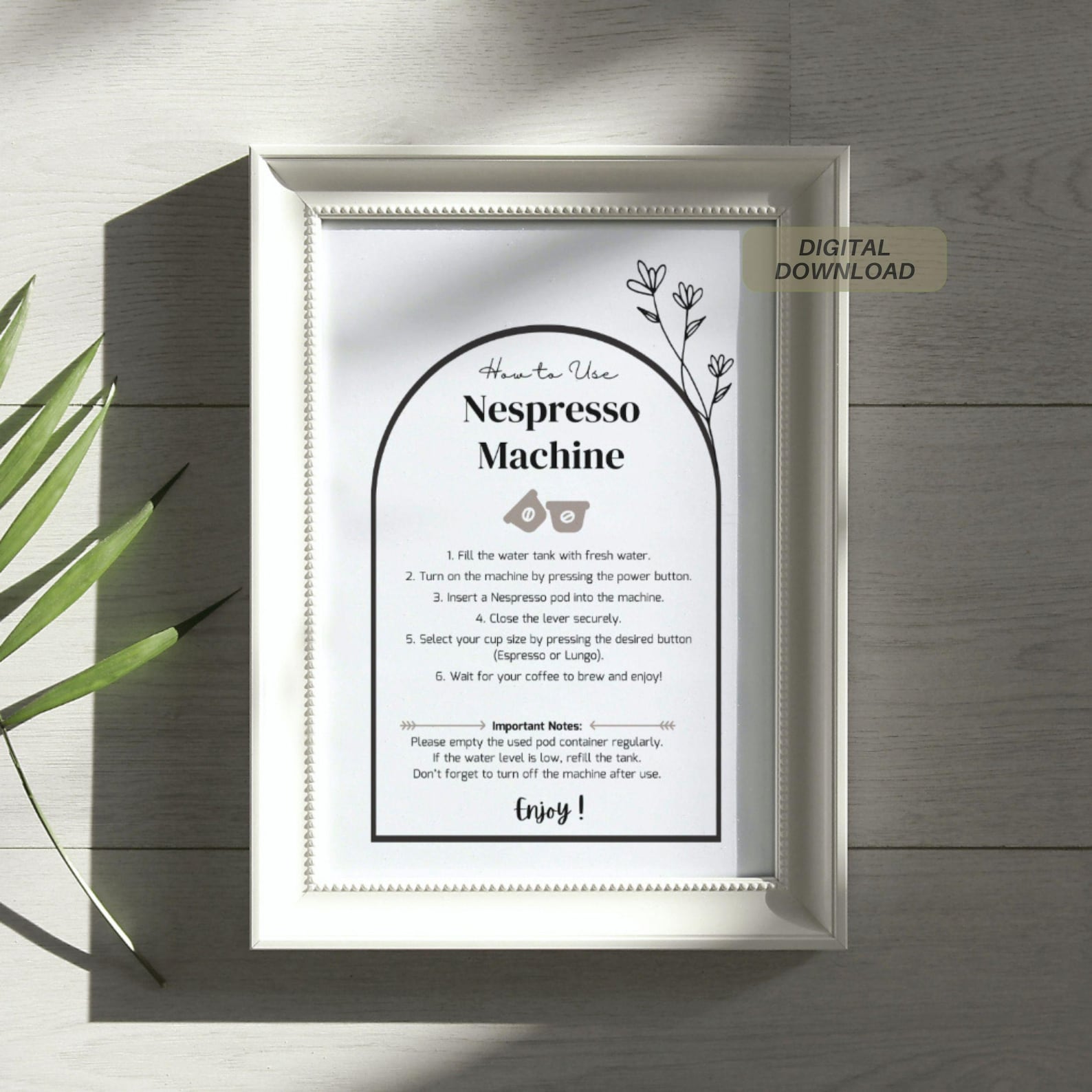 Printable Airbnb Nespresso Machine Instructions Sign | Coffee Maker ...