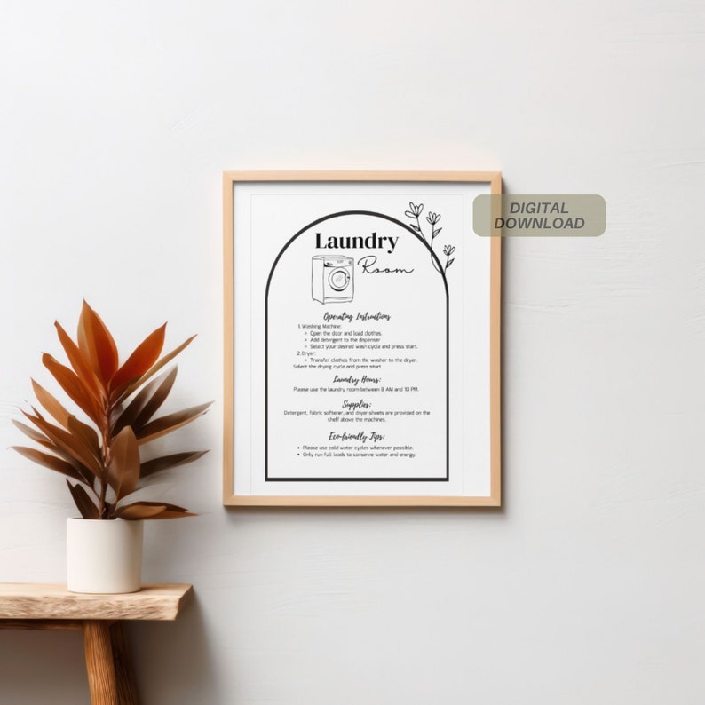 Airbnb Laundry Room Sign Template | Printable Laundry Instuctions Sign ...