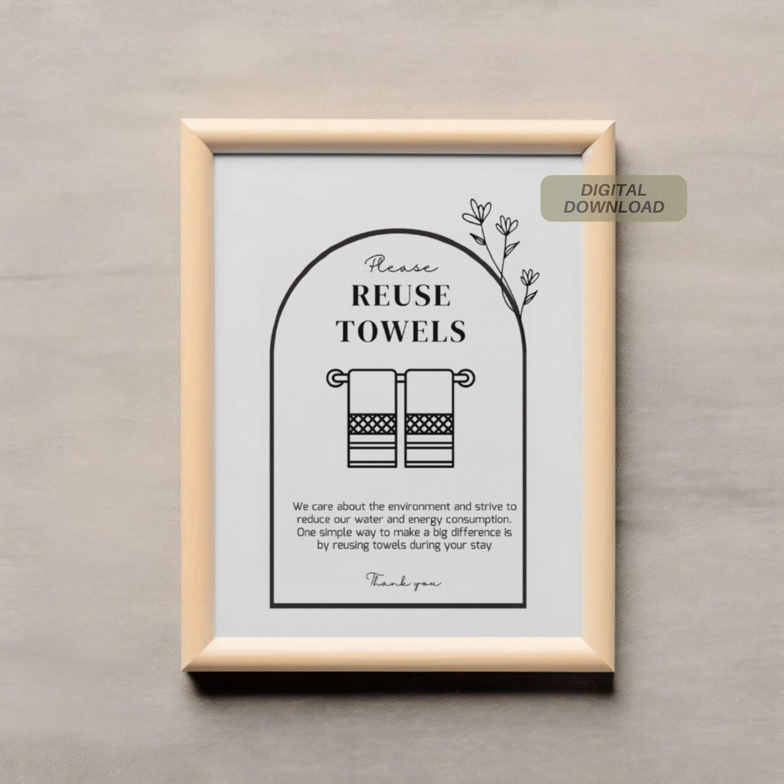 Please Reuse Towels Sign Template | Airbnb Eco-friendly Sign | Bathroom ...