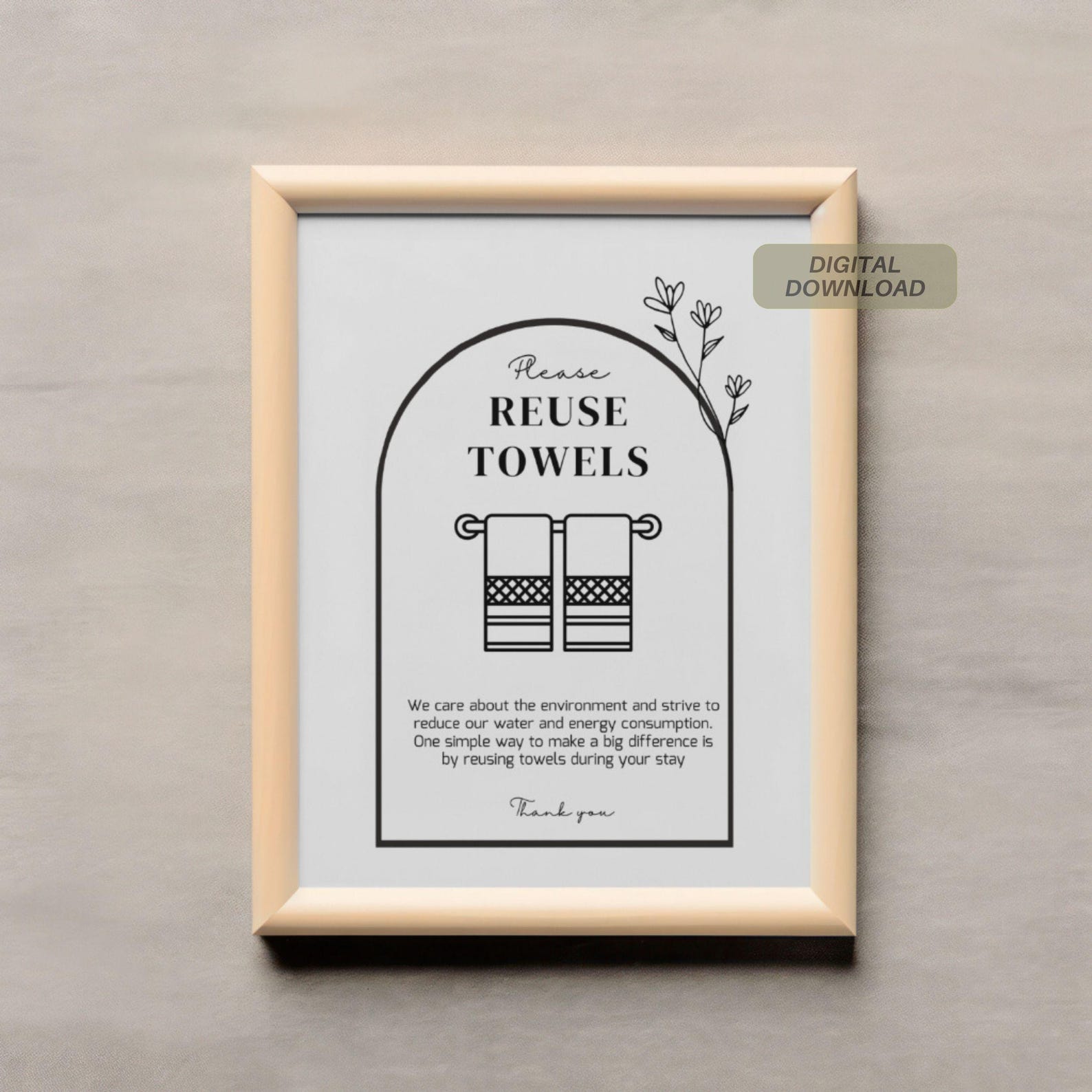 Please Reuse Towels Sign Template | Airbnb Eco-friendly Sign | Bathroom ...