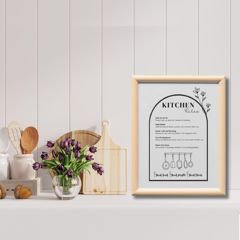 Airbnb Kitchen Sign Template, Basic Kitchen Rules, Printable Kitchen ...
