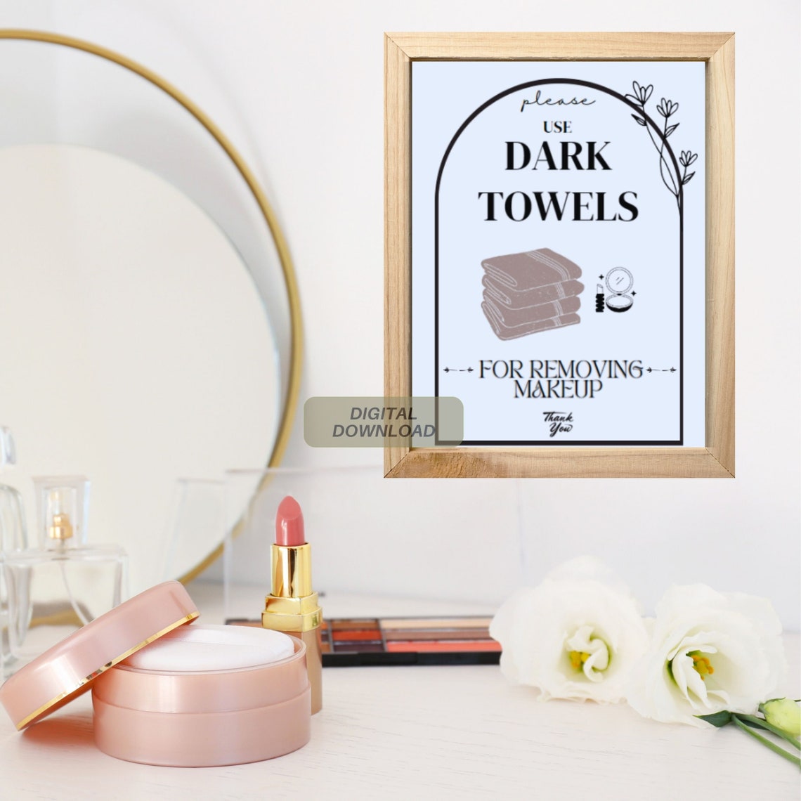 Printable Airbnb Makeup Removal Sign | Please Use Dark Towels | Canva ...
