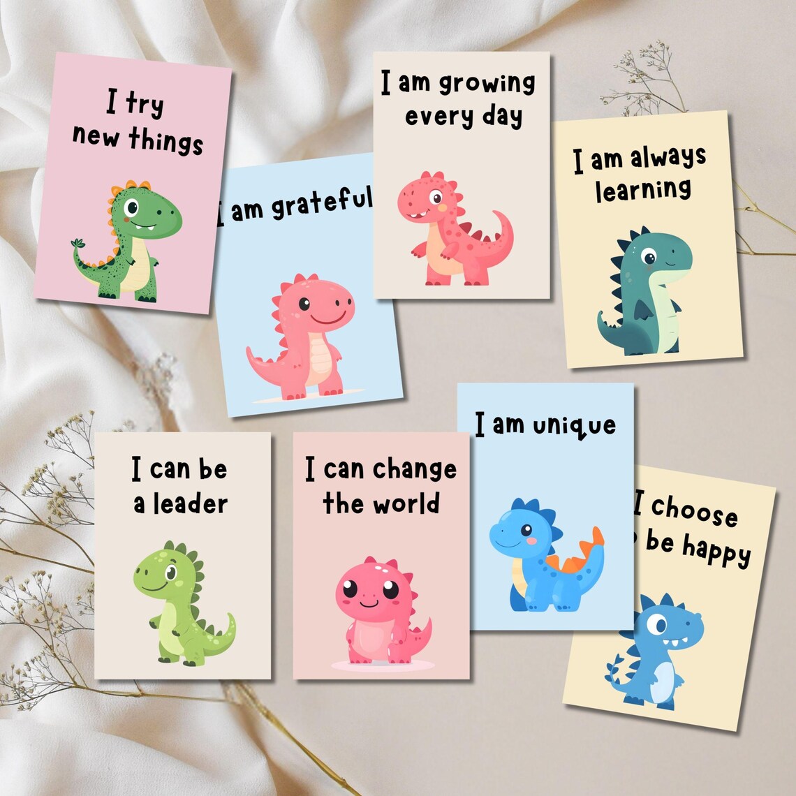 Dinosaur Affirmation Cards for Kids: Printable Lunchbox Notes (PDF ...