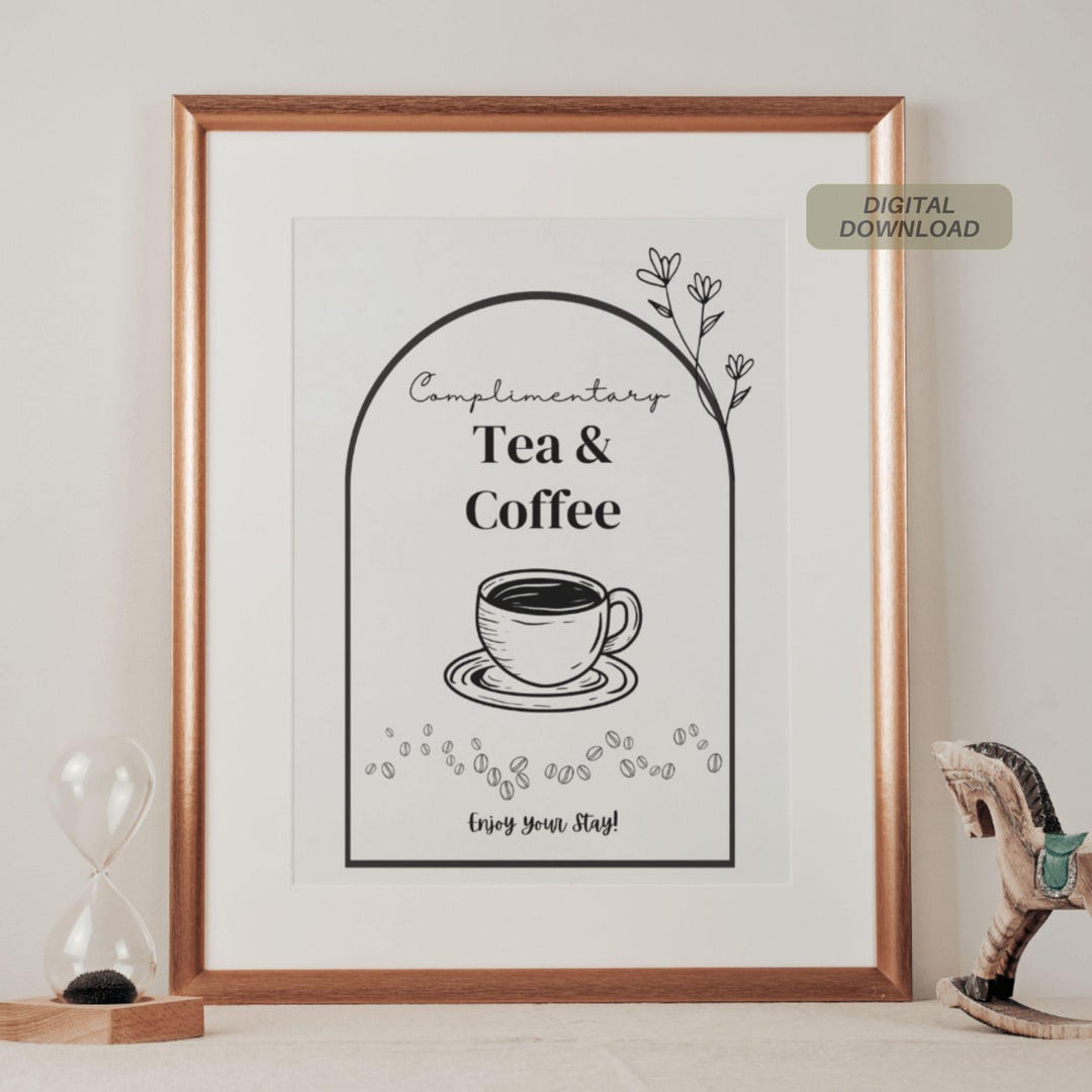 Complimentary Tea and Coffee Sign Template for Airbnb | Tea & Coffee ...