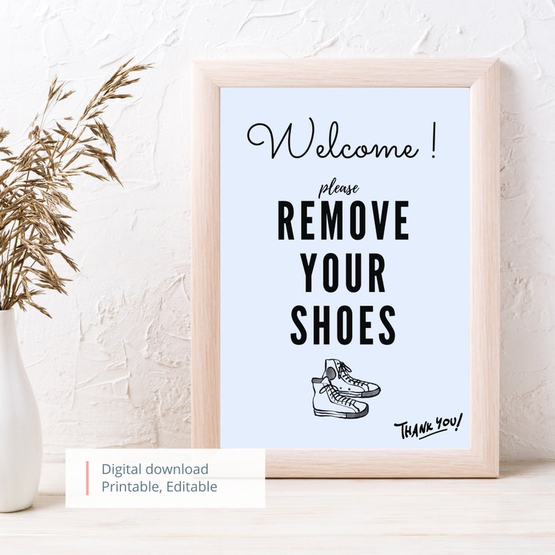 Customizable please Remove Your Shoes Sign Templates for Airbnb Hosts ...