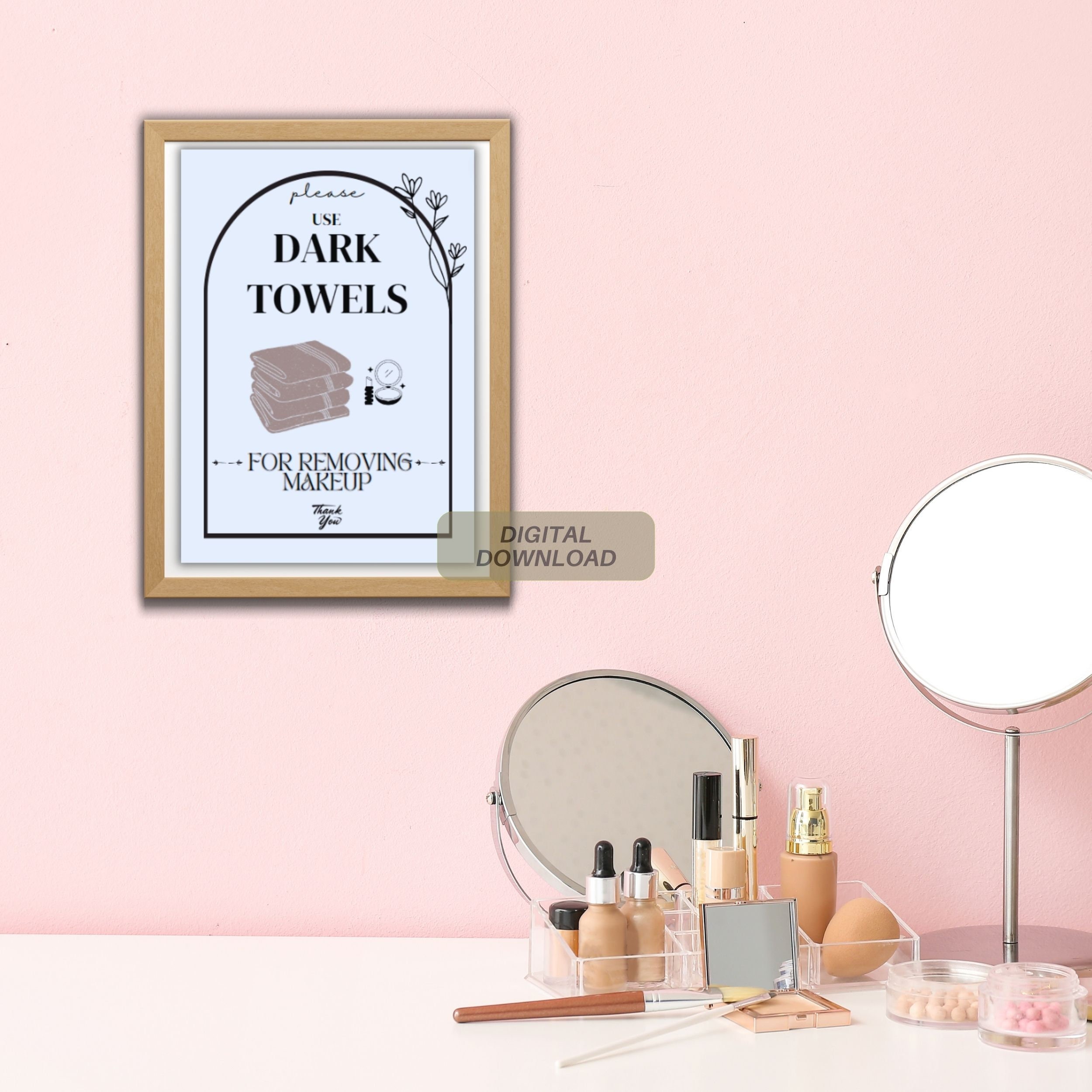 Printable Airbnb Makeup Removal Sign | Please Use Dark Towels | Canva ...