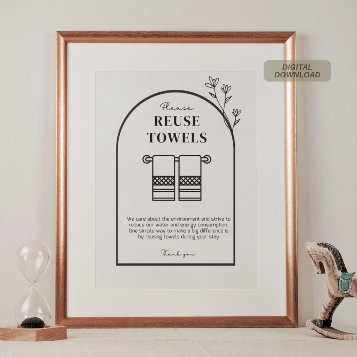 Please Reuse Towels Sign Template | Airbnb Eco-friendly Sign | Bathroom ...