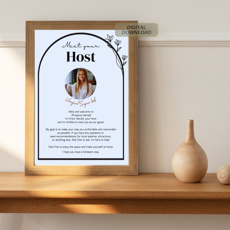 Meet Your Host Airbnb Sign Template, Meet Your Host Sign, Editable ...