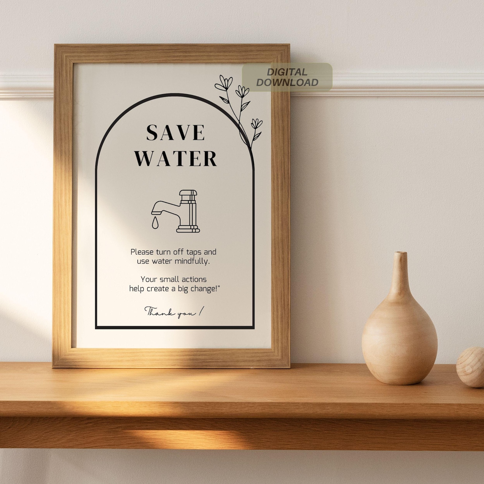 Save Water Sign Template | Editable & Printable | Eco-friendly Airbnb ...