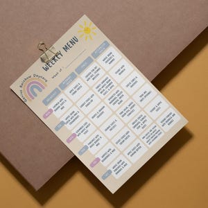 Daycare Menu Template, Printable Meal Planner for Kids, EDITABLE ...