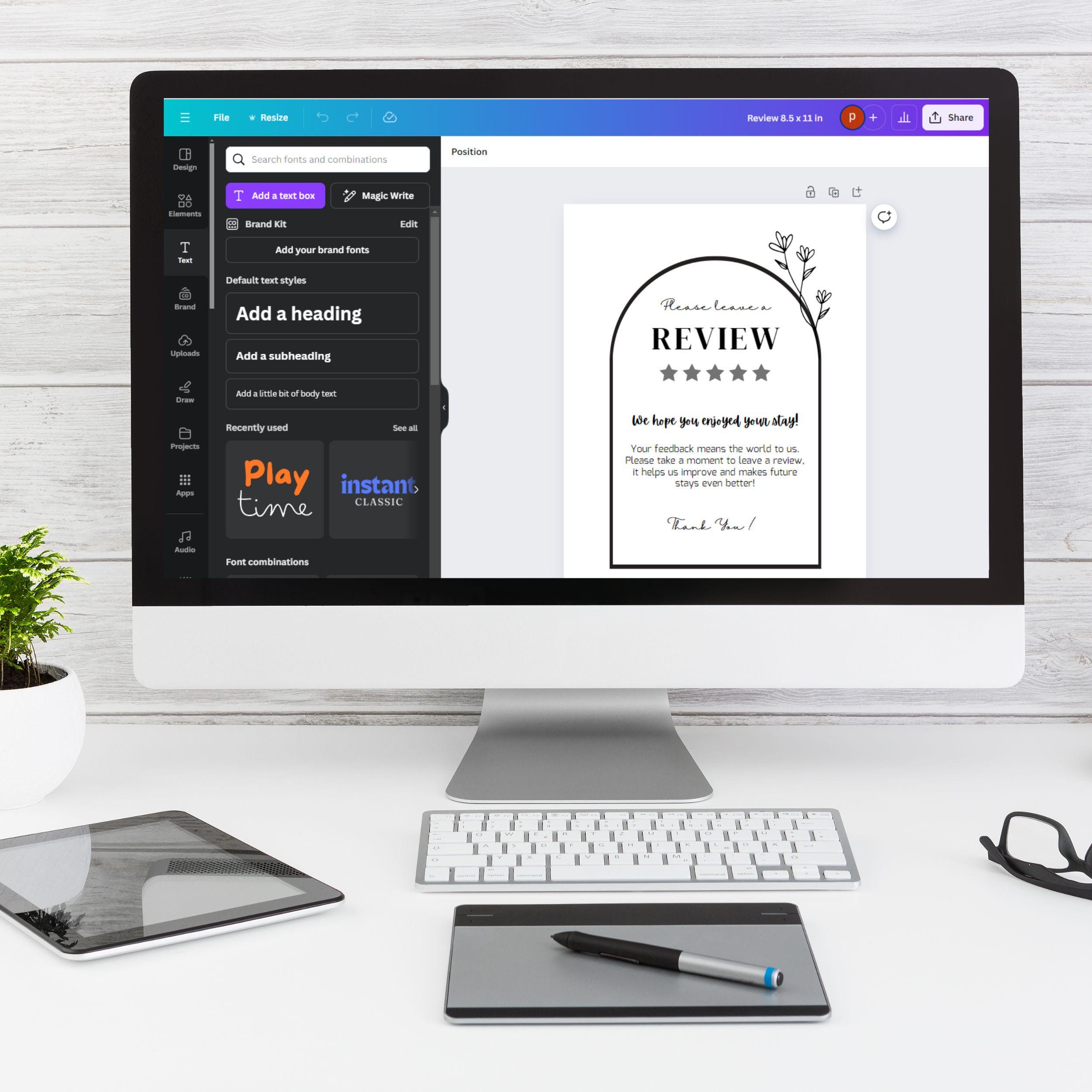 Editable Airbnb Review Sign Template | Printable Request Reviews Sign ...