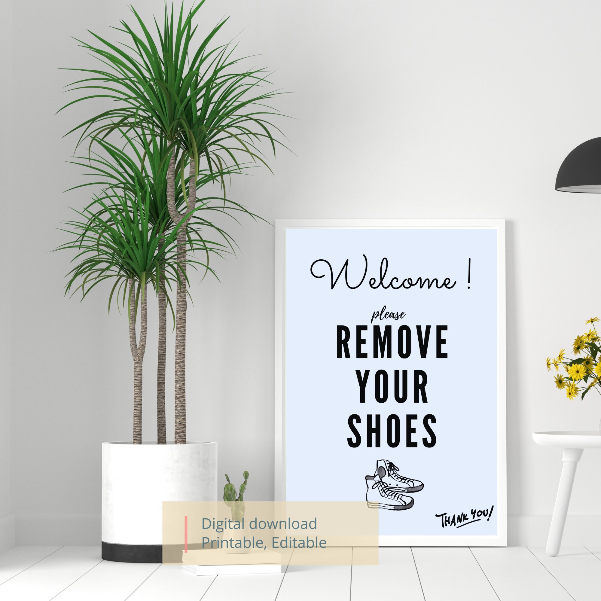 Customizable Please Remove Your Shoes Sign Templates For Airbnb Hosts