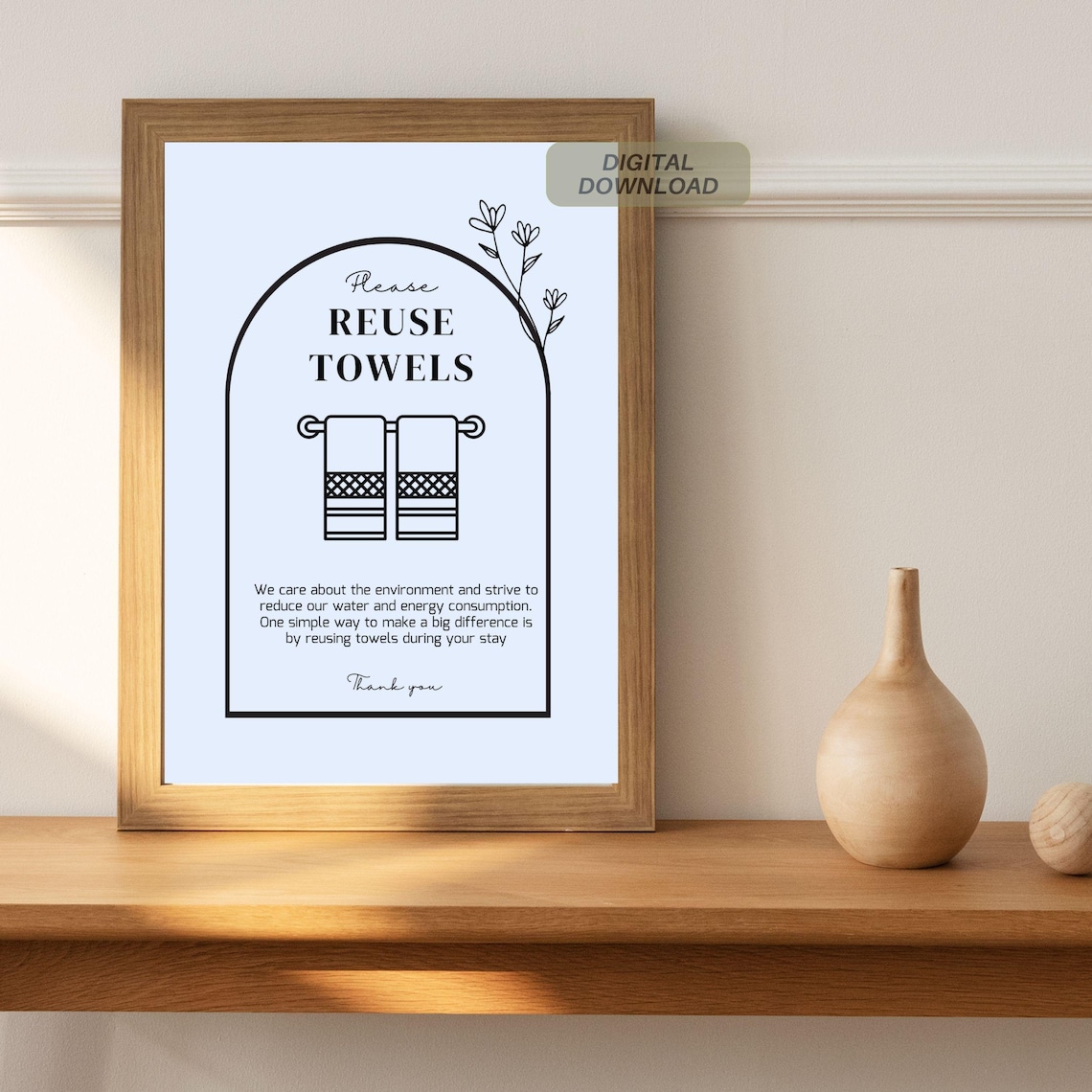 Please Reuse Towels Sign Template | Airbnb Eco-friendly Sign | Bathroom ...