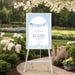 Editable Baby Shower Welcome Sign Template, Blue Bunting Flags - Canva ...